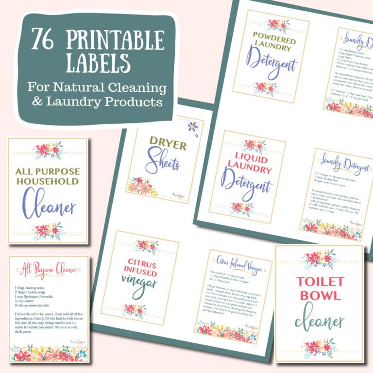 Printable Natural Cleaning & Laundry Recipe Labels (Set of 76!) – My ...